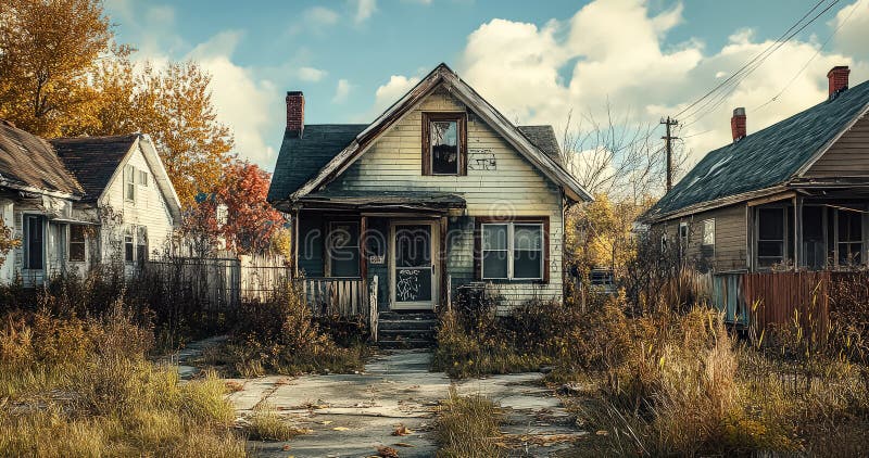 Run Down House with a Porch and a Window Stock Photo - Image of vintage ...