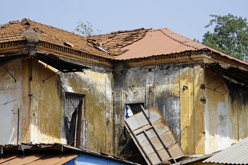 Run down houses in goa stock photo. Image of house, village - 377240932