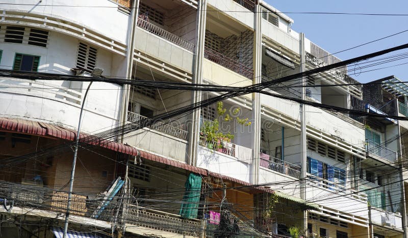 Run Down Houses in Phnom Penh City Center Stock Photo - Image of ...