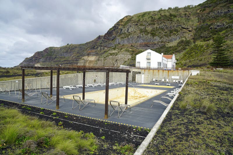 Run Down Swimming Pool on the Azores Stock Photo - Image of swimming ...