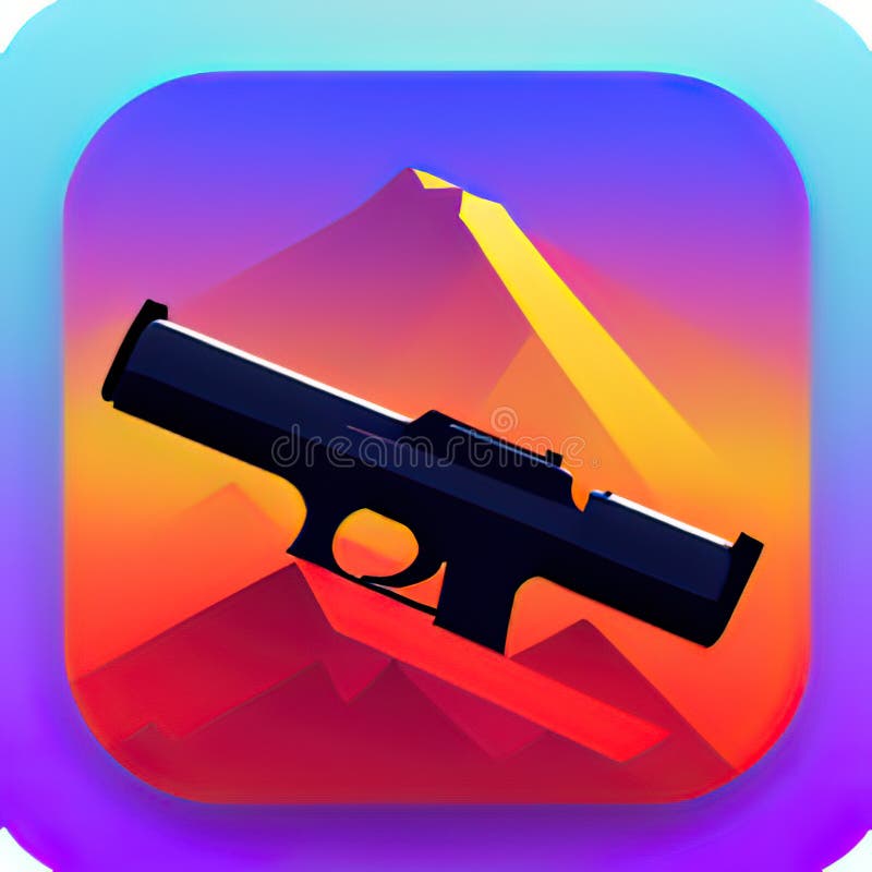 Run and Gun Software App Style Icon. Generative AI. Stock Illustration ...