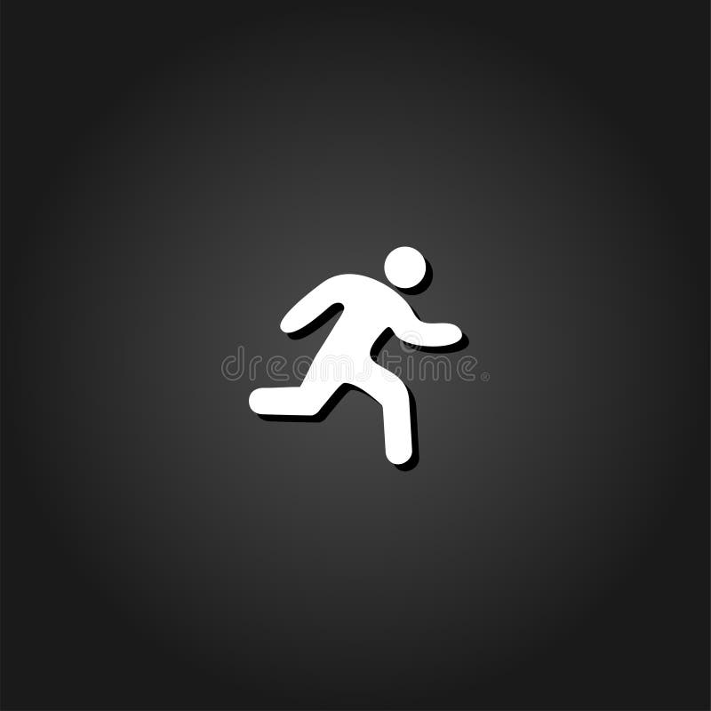 Run icon flat stock illustration. Illustration of figure - 133669902