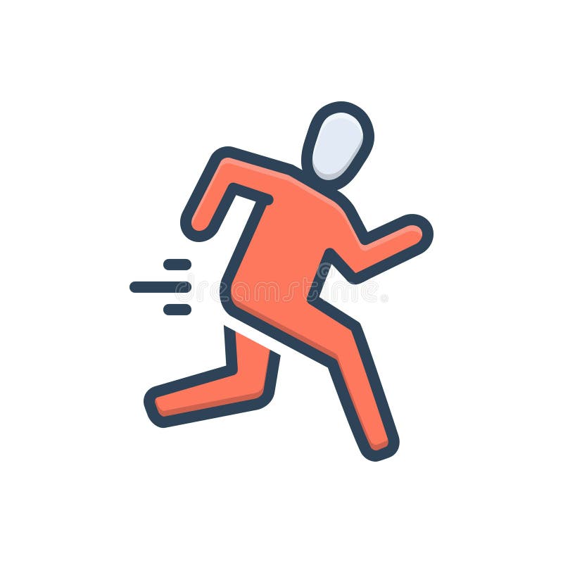 Color Illustration Icon for Run, Runner and Person Stock Illustration ...