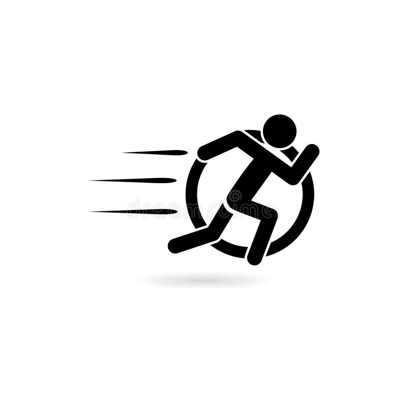 Run Icon. Running Man on White Background Stock Illustration ...