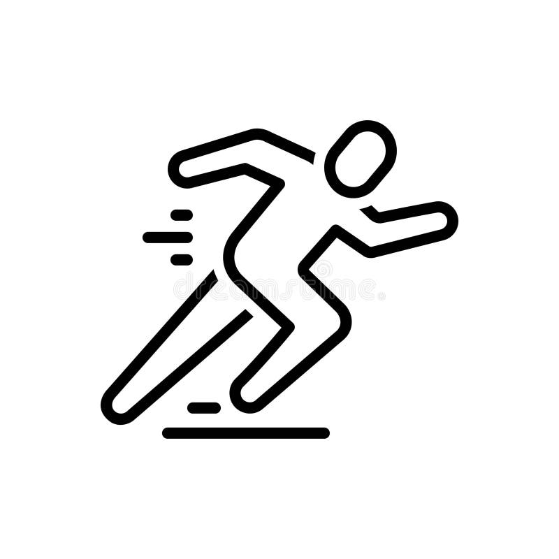 Black Line Icon for Run, Sprint and Sport Stock Vector - Illustration ...
