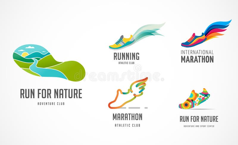 Run Icon, Symbol, Running Marathon Poster and Logo Collection Stock ...