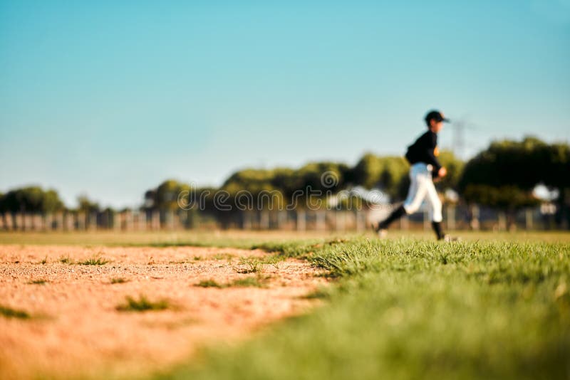 Run Like Youve Never Run before. Defocused Shot of a Baseball Player ...