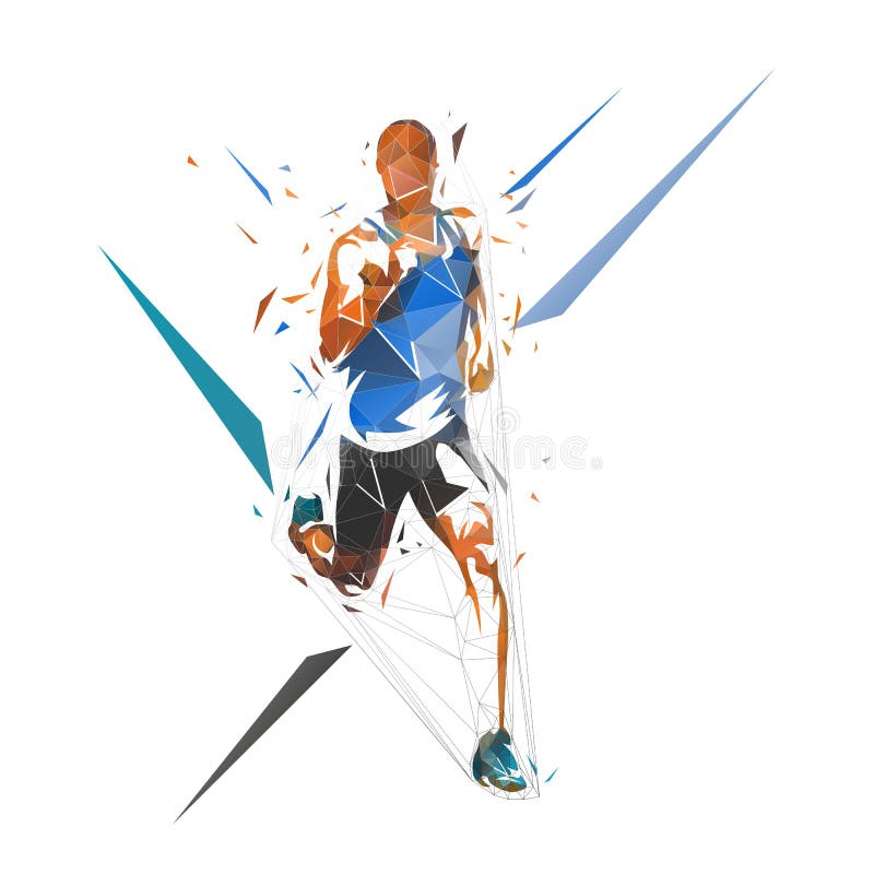 Run. Low Polygonal Running Man, Isolated Geometric Vector Illustration ...