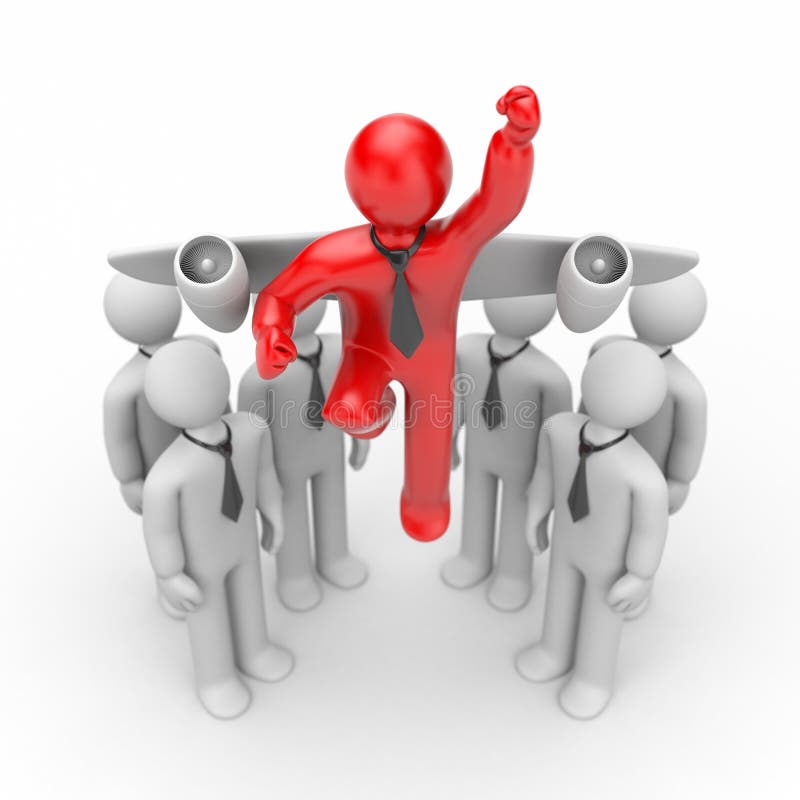 Run Out from the Crowd. Startup Metaphor Stock Illustration ...