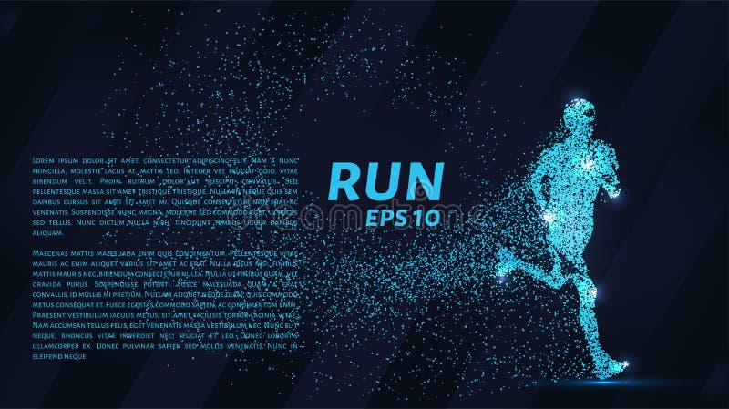 Run Out of Particles. the Runner Consists of Dots and Circles Stock ...