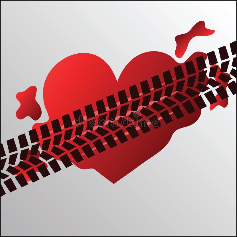 Run over heart stock vector. Illustration of sketch, kill - 56775395