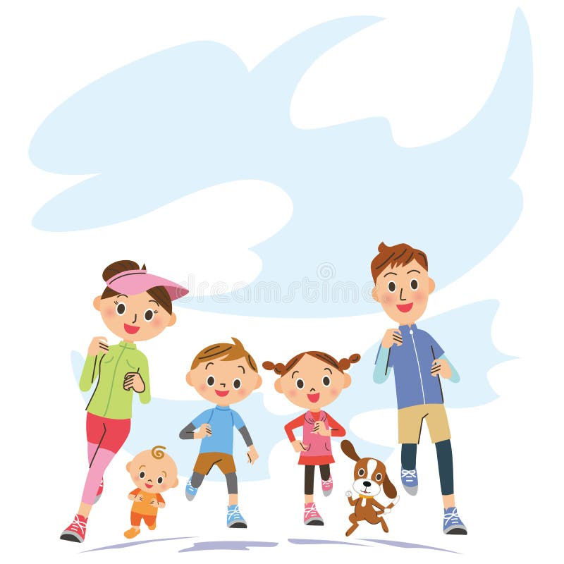 Run in parent and child stock vector. Illustration of outdoors - 72050312