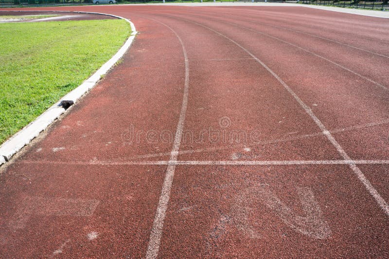 Run Race Track and Curve White Line Stock Image - Image of pattern ...