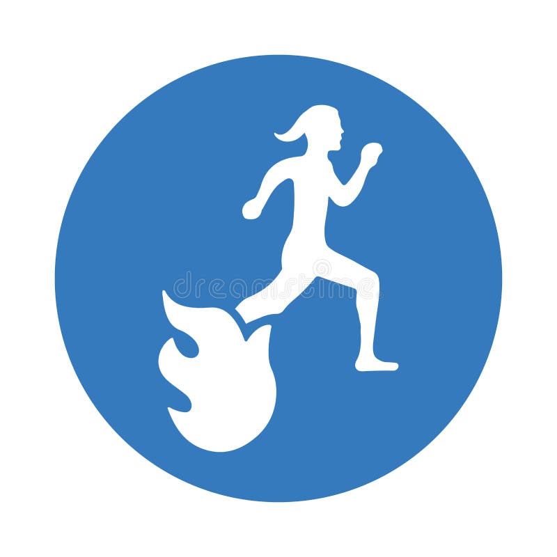 Run, Runner, Fire Danger Icon. Blue Color Vector Stock Vector ...
