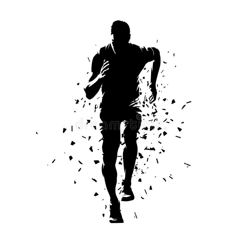 Running Man, Vector Silhouette Stock Vector - Illustration of fitness ...