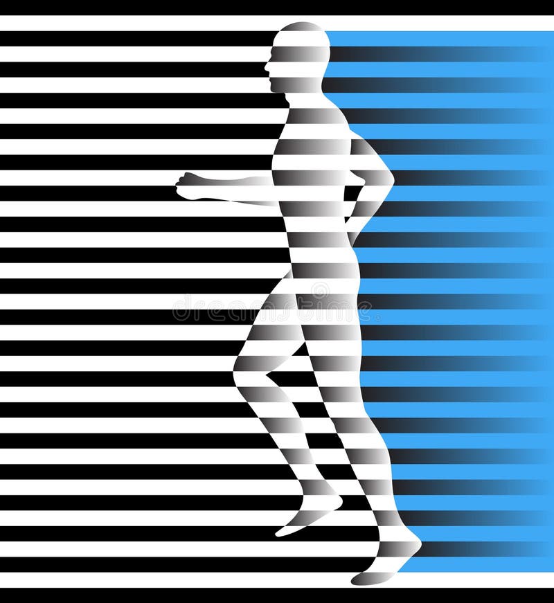 Run, Running Man Profile from Lines Stock Vector - Illustration of ...