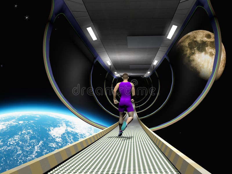 Run in space stock illustration. Illustration of astronaut - 23361065