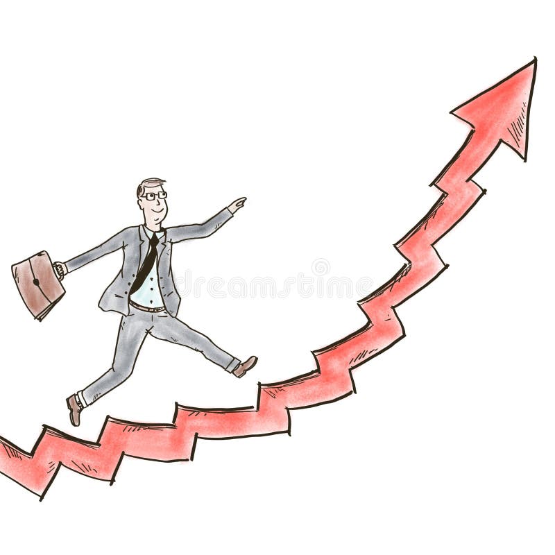 Run for success stock illustration. Illustration of businessman - 62313175