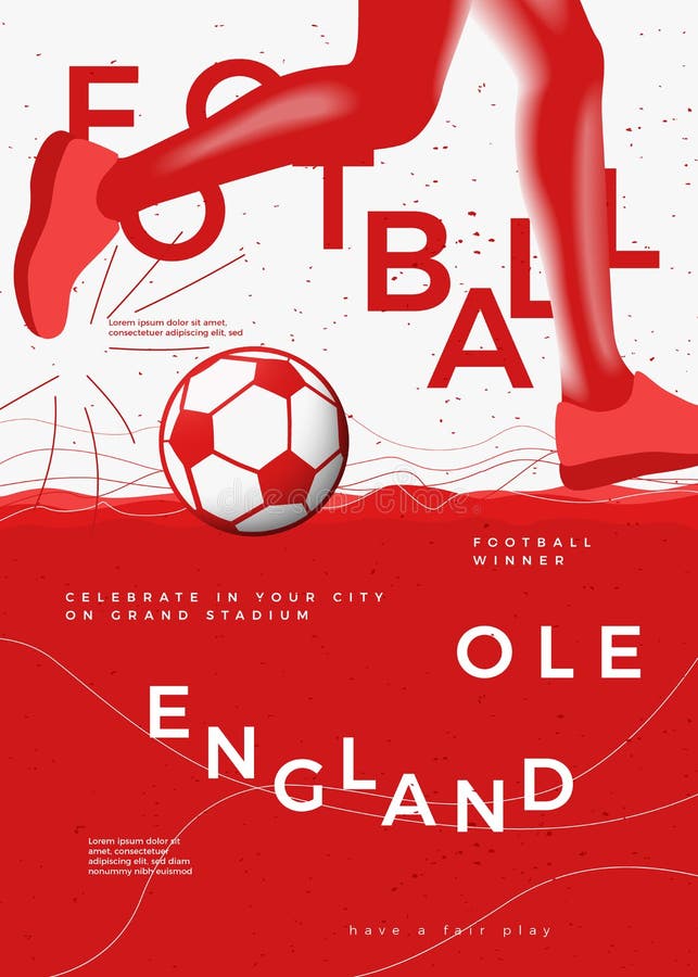 Vector Typographic England Winner Football Poster Stock Vector ...