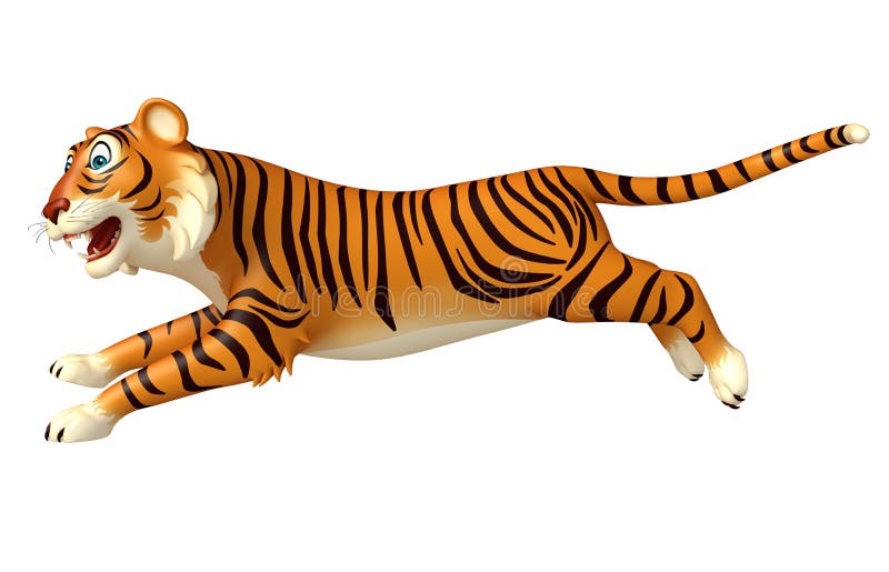 Run Tiger Cartoon Character Stock Illustration - Illustration of toon ...