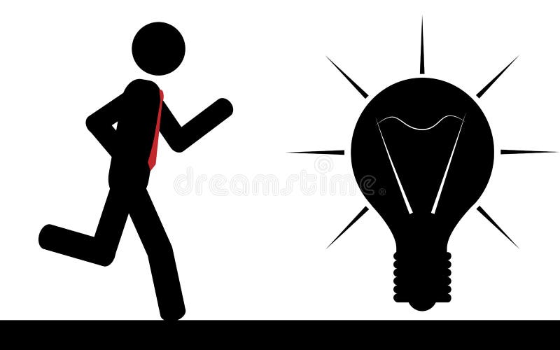 Stick Figure Stick Man Light Bulb Idea Stock Illustrations – 164 Stick ...