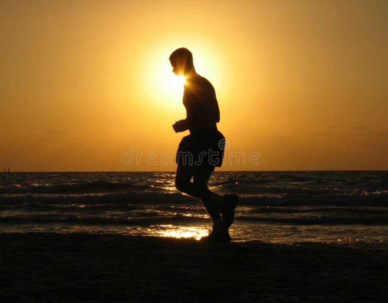 Run to the sun stock photo. Image of silhouette, jogging - 245534