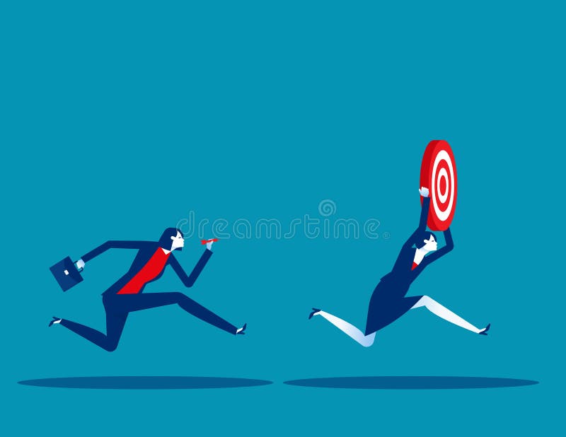 Run Towards the Goal. Business Vector Illustration Concept Stock Vector ...