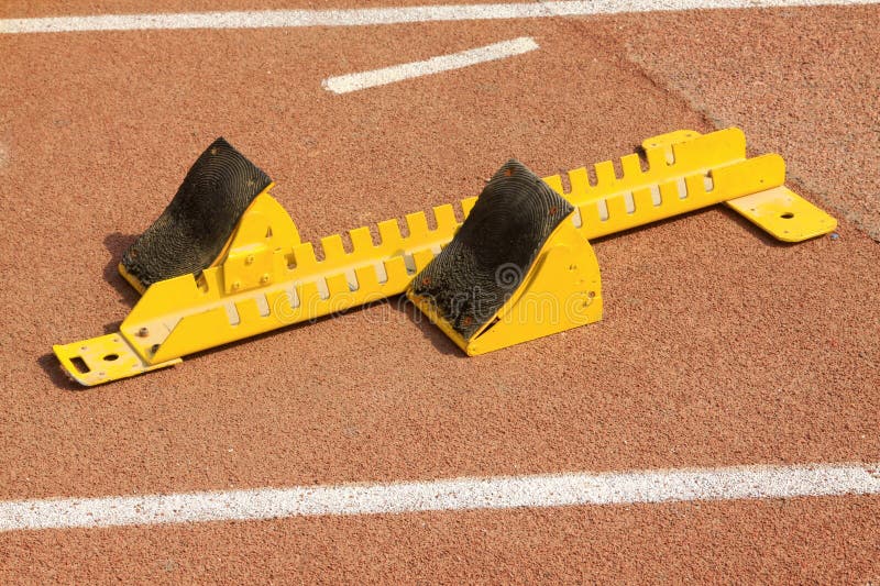 Run Up Ware on Red Plastic Runway in a Sports Ground Stock Image ...