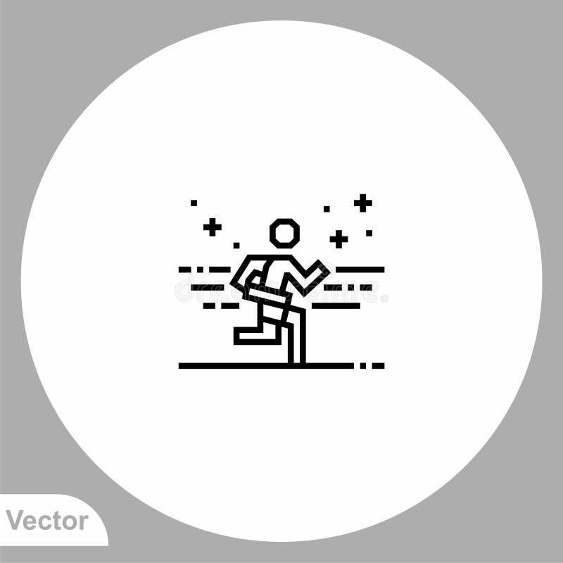 Run Vector Icon Sign Symbol Stock Vector - Illustration of fitness ...