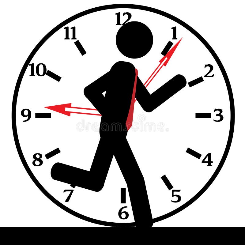 Stick Figure Stick Man Running Busy Briefcase Business Stock ...