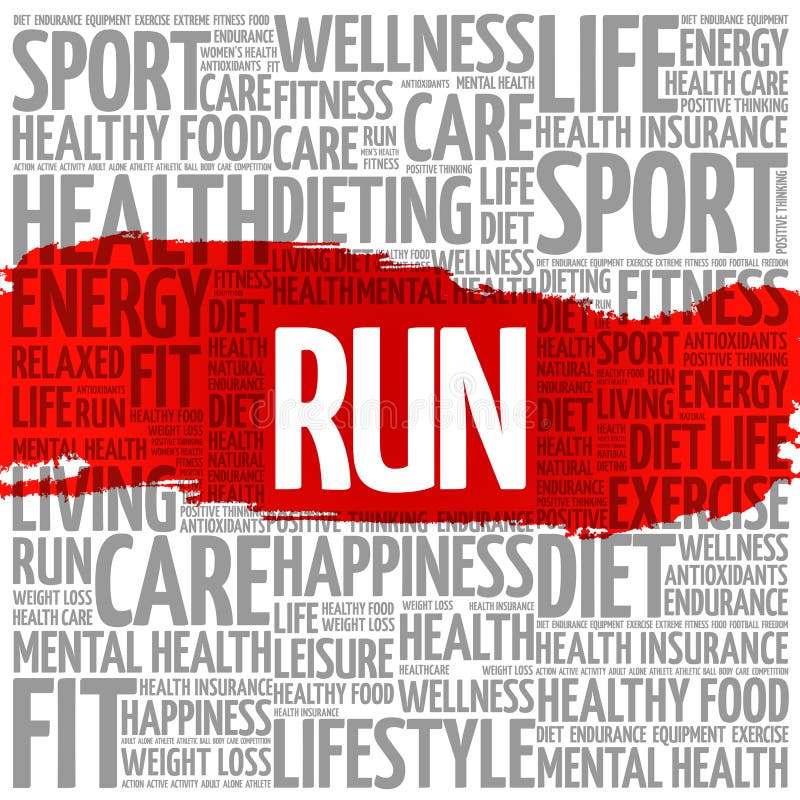 RUN word cloud collage stock illustration. Illustration of collage ...