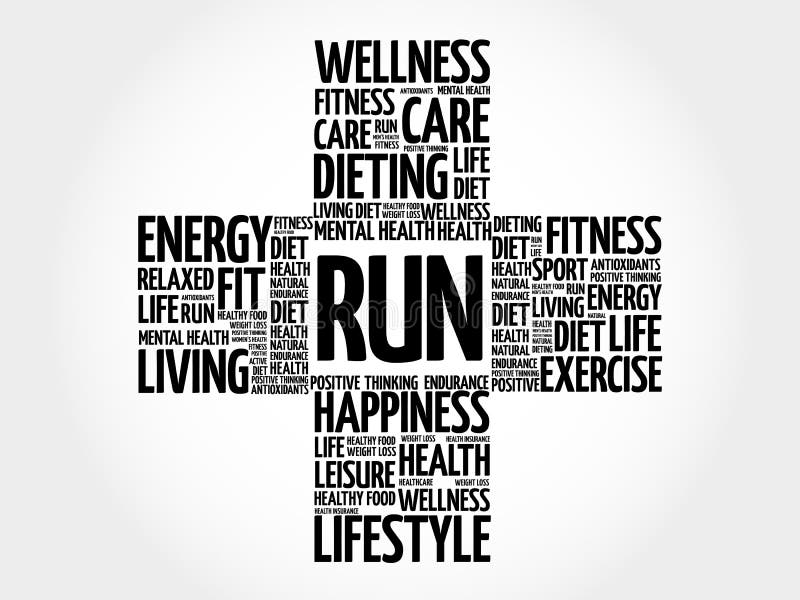 RUN word cloud collage stock illustration. Illustration of medicine ...