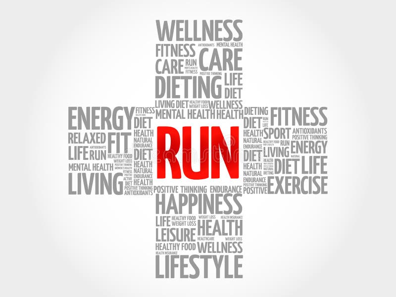 RUN word cloud stock illustration. Illustration of live - 205712496