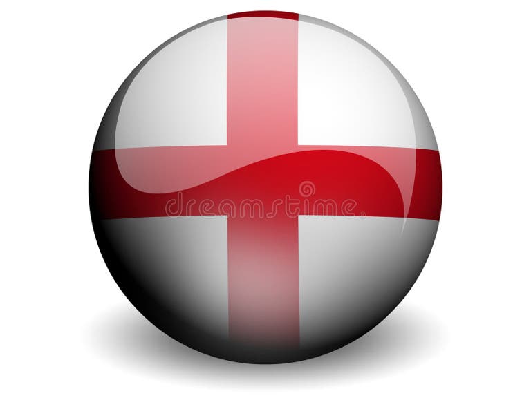 Rund flagga av England stock illustrationer. Illustration av baner ...