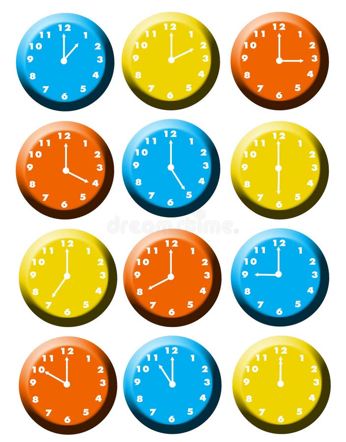 Rund um die Uhr stock abbildung. Illustration von borduhr - 6105814