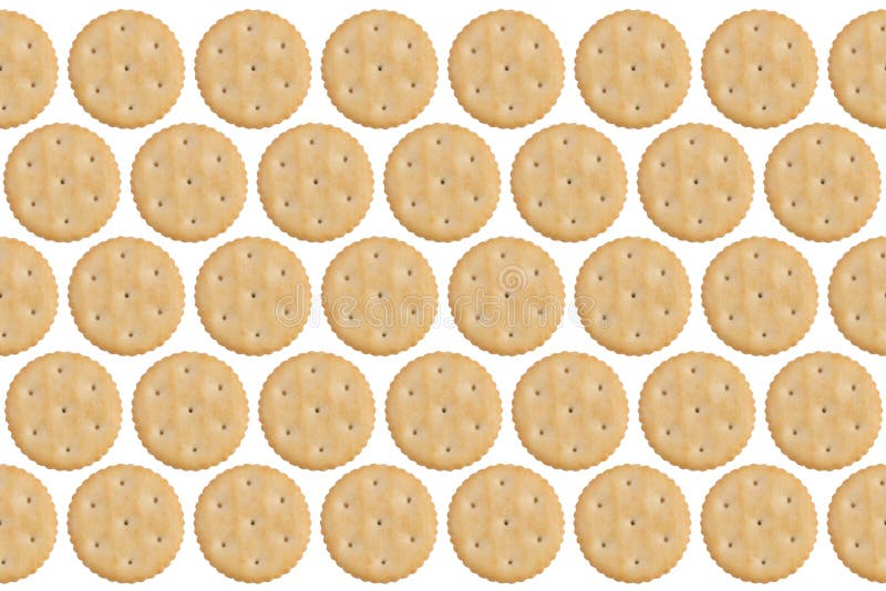 Runde Cracker Lokalisiert Auf Weiß Stockbild - Bild von gold ...