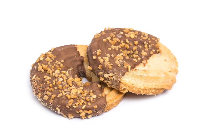 Runde Kekse Mit Schokolade Und Erdnüssen Stockfoto - Bild von essen ...