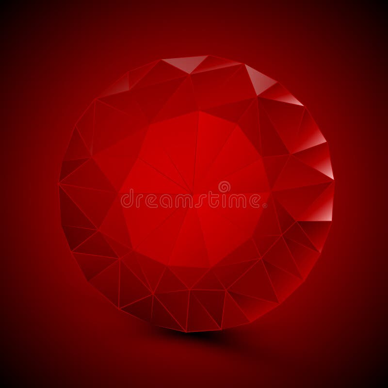 Runder roter Rubin vektor abbildung. Illustration von karat - 102824923