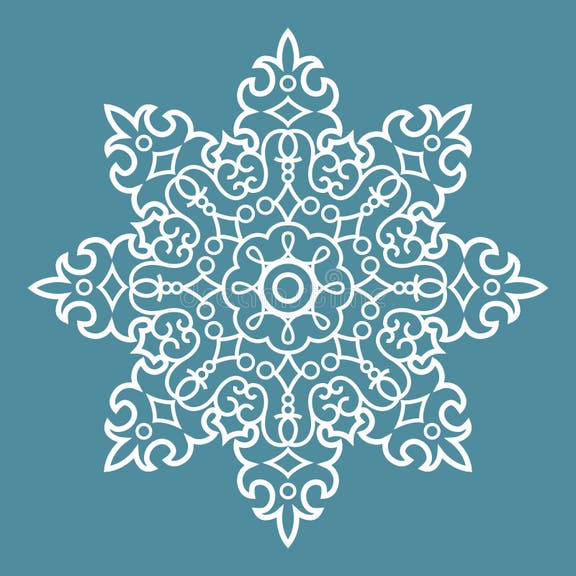 Rundes Arabesken-Muster vektor abbildung. Illustration von mandala ...