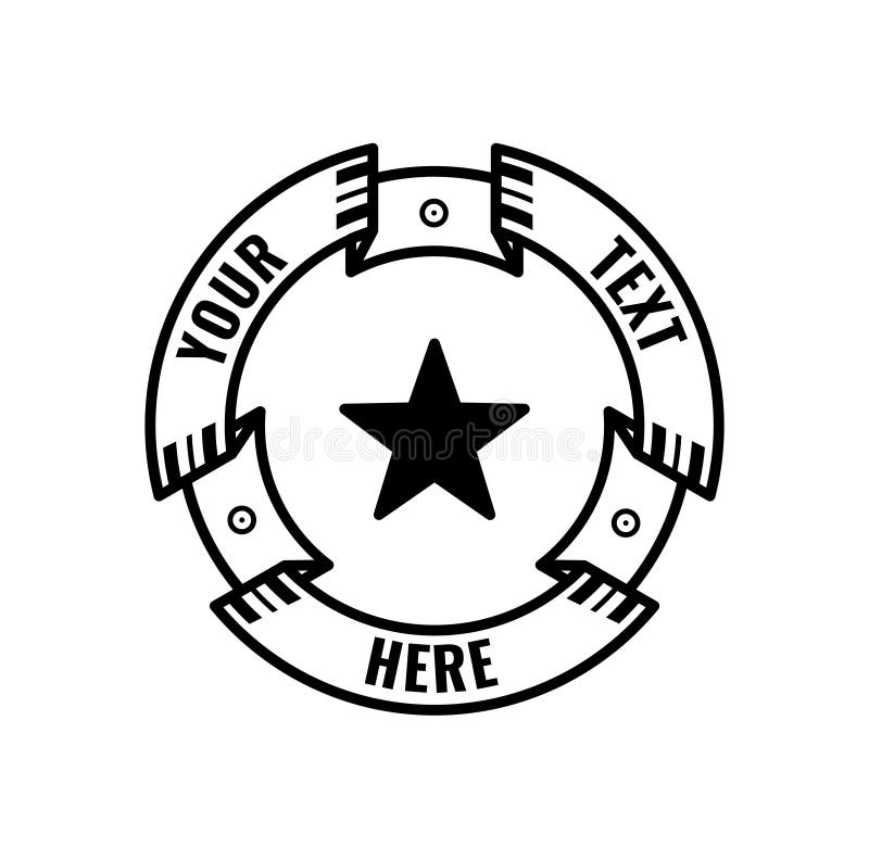 Rundes Band Mit Text Um Stern Retro- Auslegungelement Stock Abbildung ...