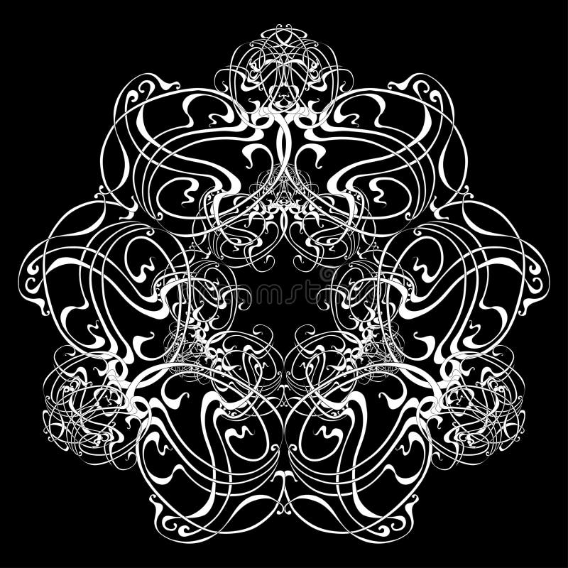 Rundes Muster Art Nouveau vektor abbildung. Illustration von graphik ...