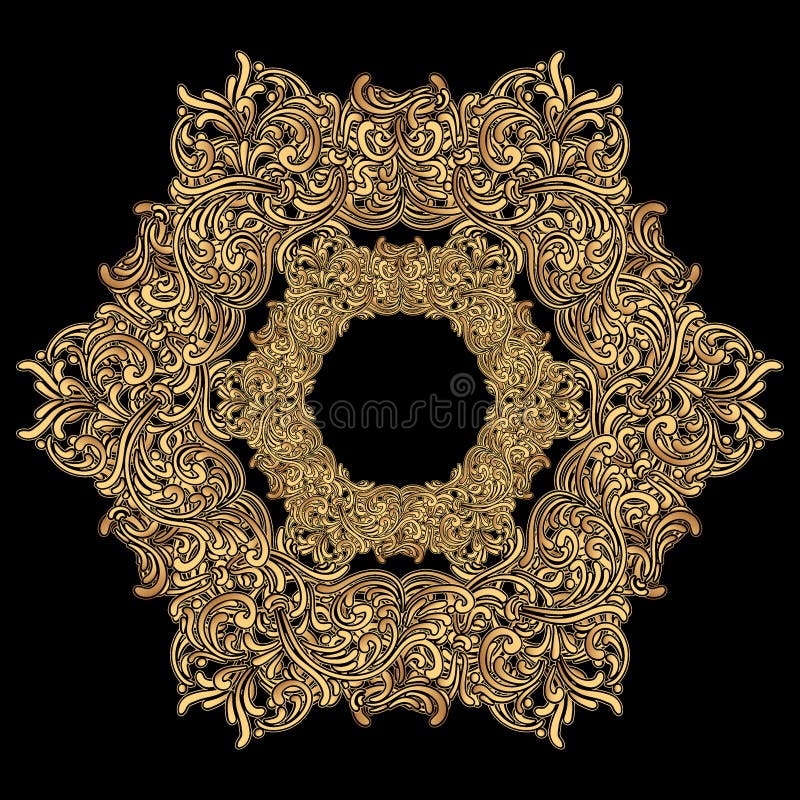 Rundes Muster Art Nouveau stock abbildung. Illustration von mode - 74124812