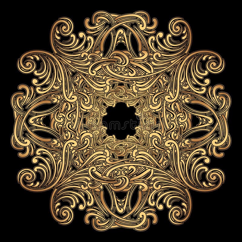 Rundes Muster Art Nouveau stock abbildung. Illustration von ...
