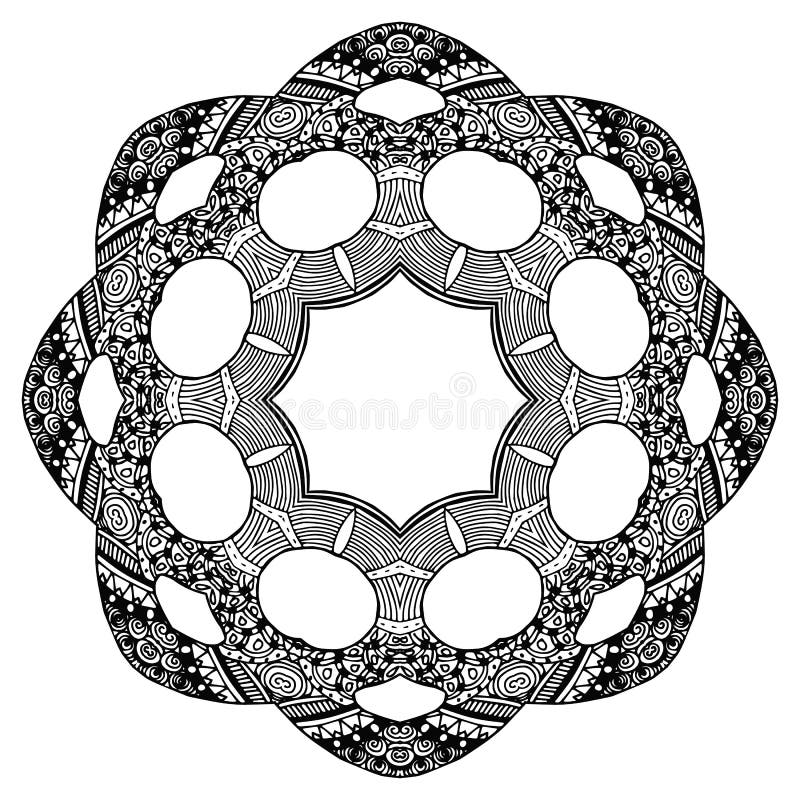 Rundes Muster Zentangle-Art Vektor Abbildung - Illustration von ...