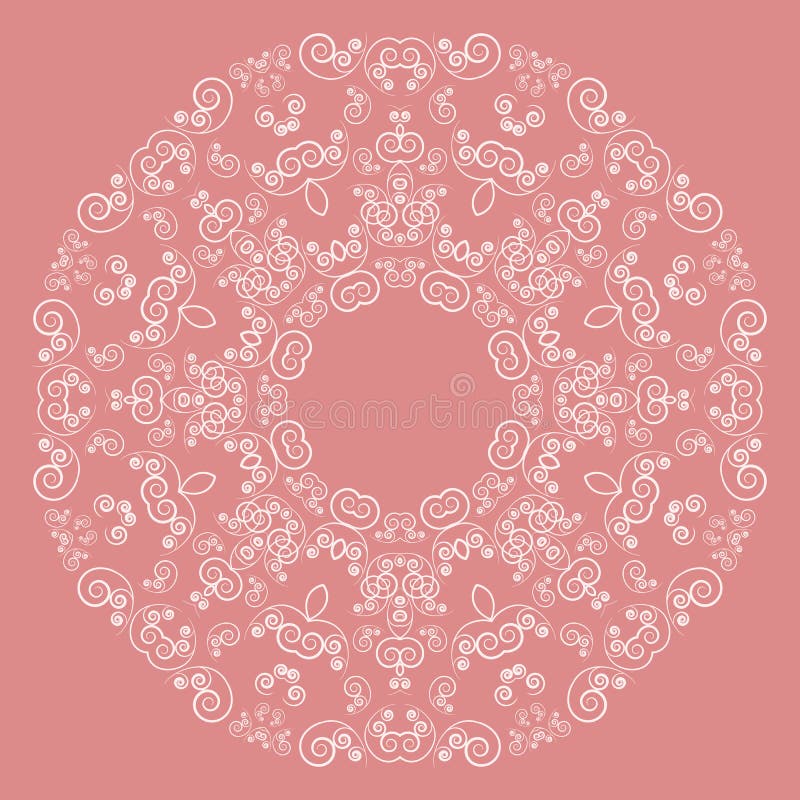 Rundes Spitzen- Muster Auf Rosa Hintergrund Vektor Abbildung ...