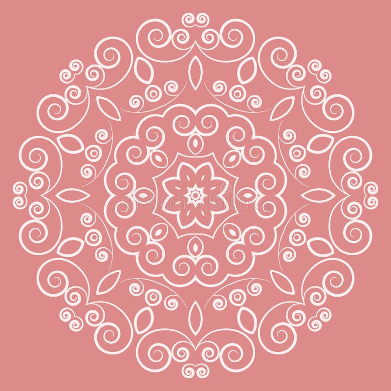 Rundes Spitzen- Muster Auf Rosa Hintergrund Vektor Abbildung ...