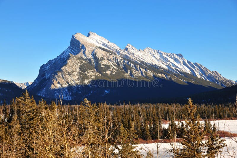 Rundle mountain in banff stock image. Image of high, national - 8155159