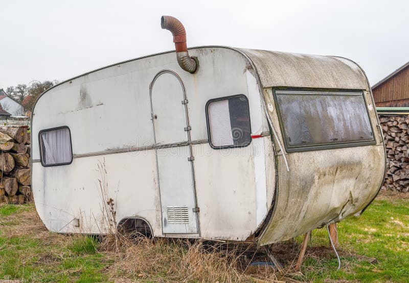 Rundown old caravan stock photo. Image of dingy, detail - 70492886