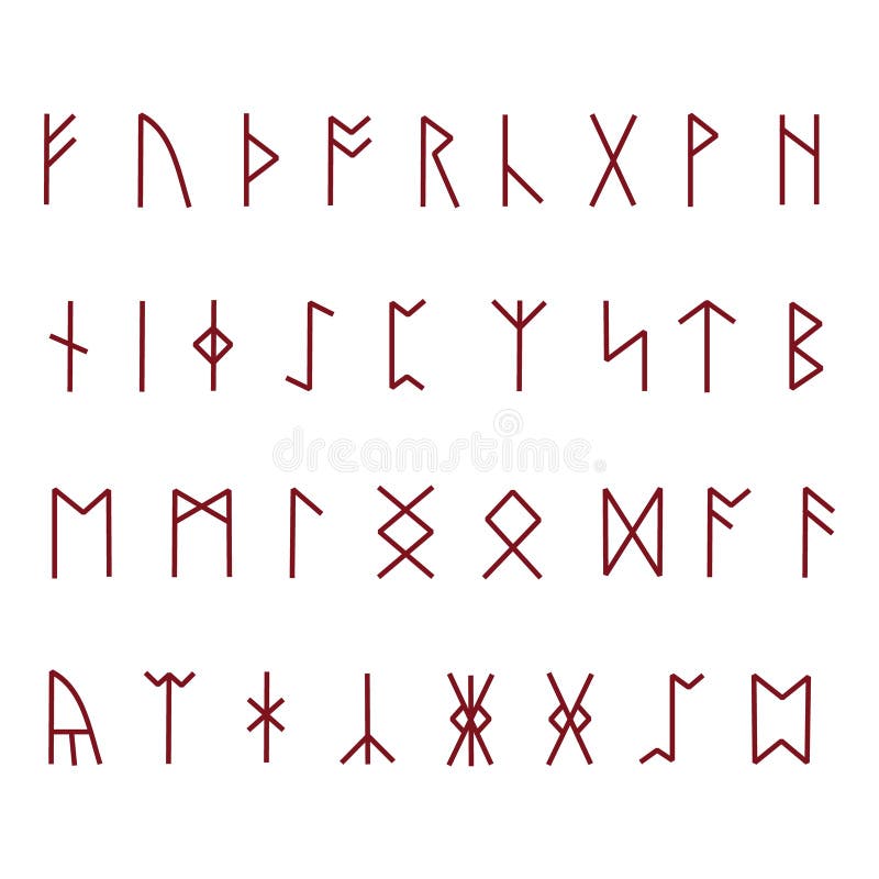 Rune Alphabet. Runic Gothic Letters Stock Illustration - Illustration ...