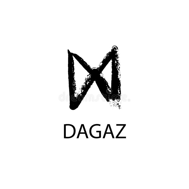 Rune Dagaz. Hand Drawn Wax Chalk, Texture Glyphs. Stock Vector ...
